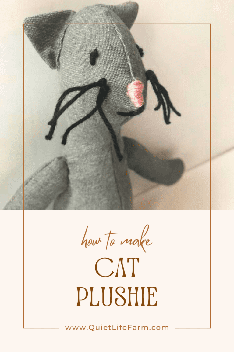 FREE Plush Cat Sewing Pattern adorable DIY stuffed animal - Quiet Life Farm