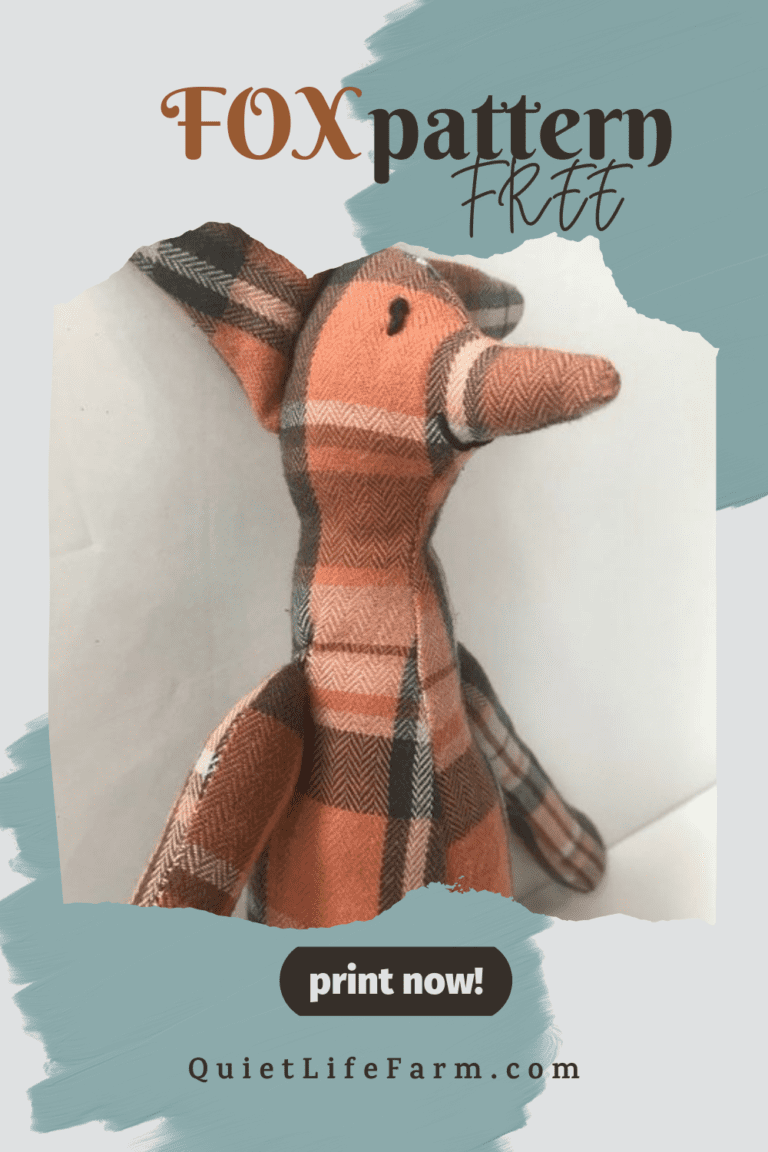 FREE Fox Stuffed Animal Sewing Pattern DIY Tutorial - Quiet Life Farm