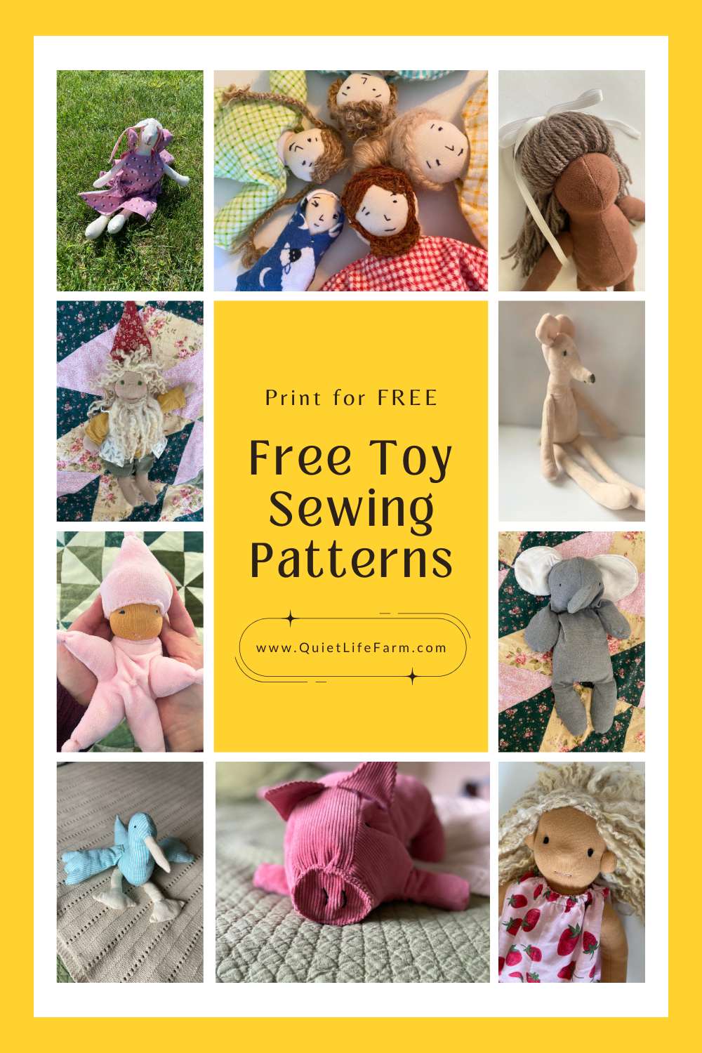 10+ FREE Plush Sewing Patterns: Stuffed Animal Blog Tour - Quiet Life Farm