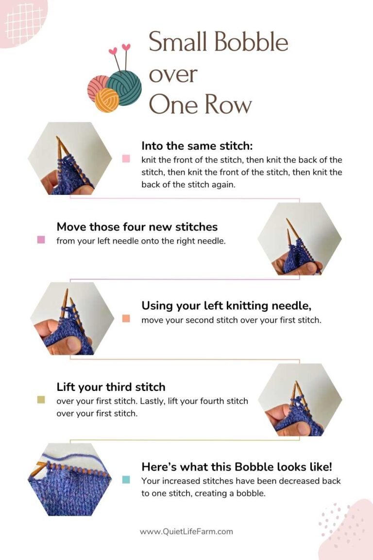 How to knit a bobble: Knitting Bobbles Tutorial - Quiet Life Farm