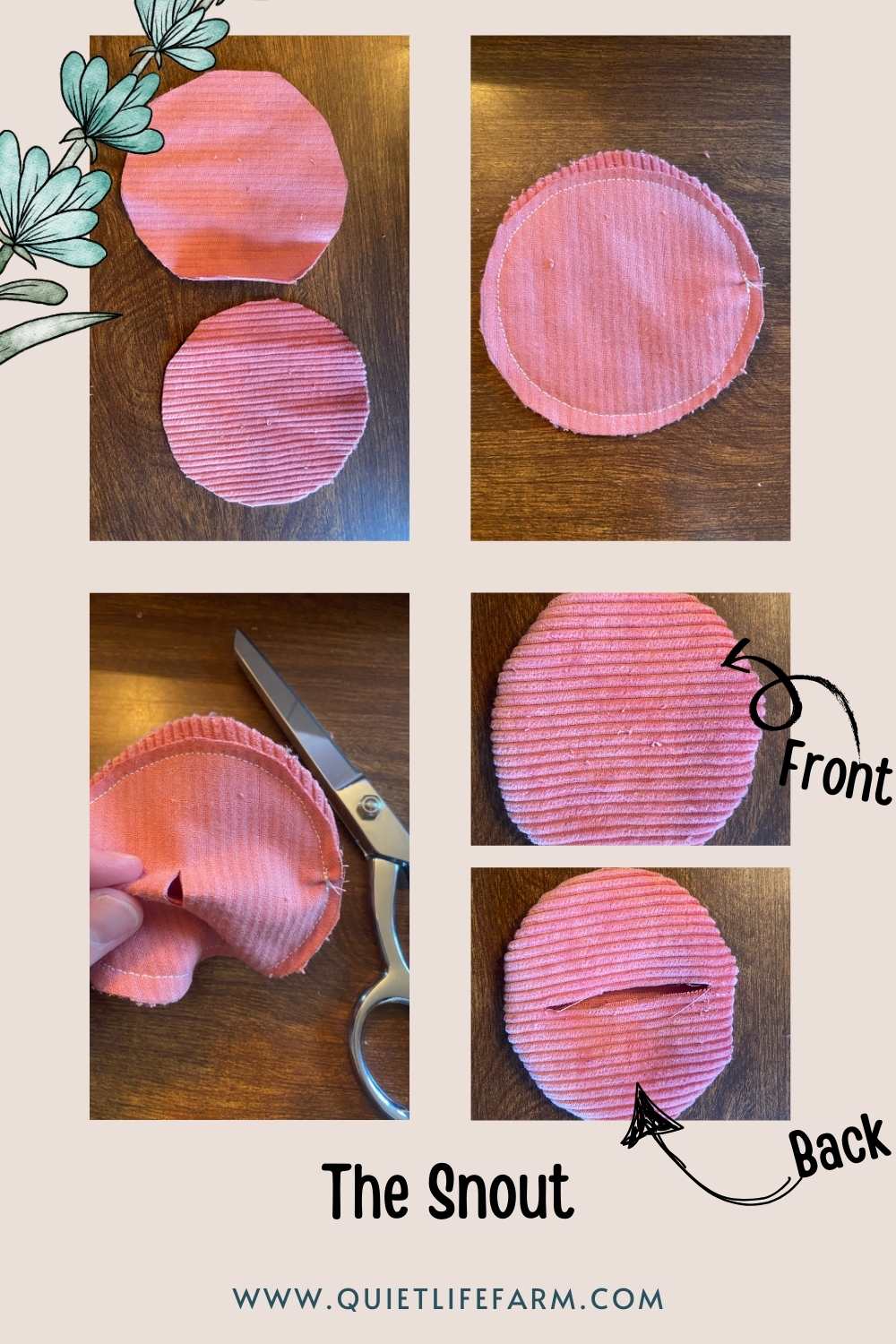 Free Pig Sewing Pattern: How to make a cute plush pig - Quiet Life Farm