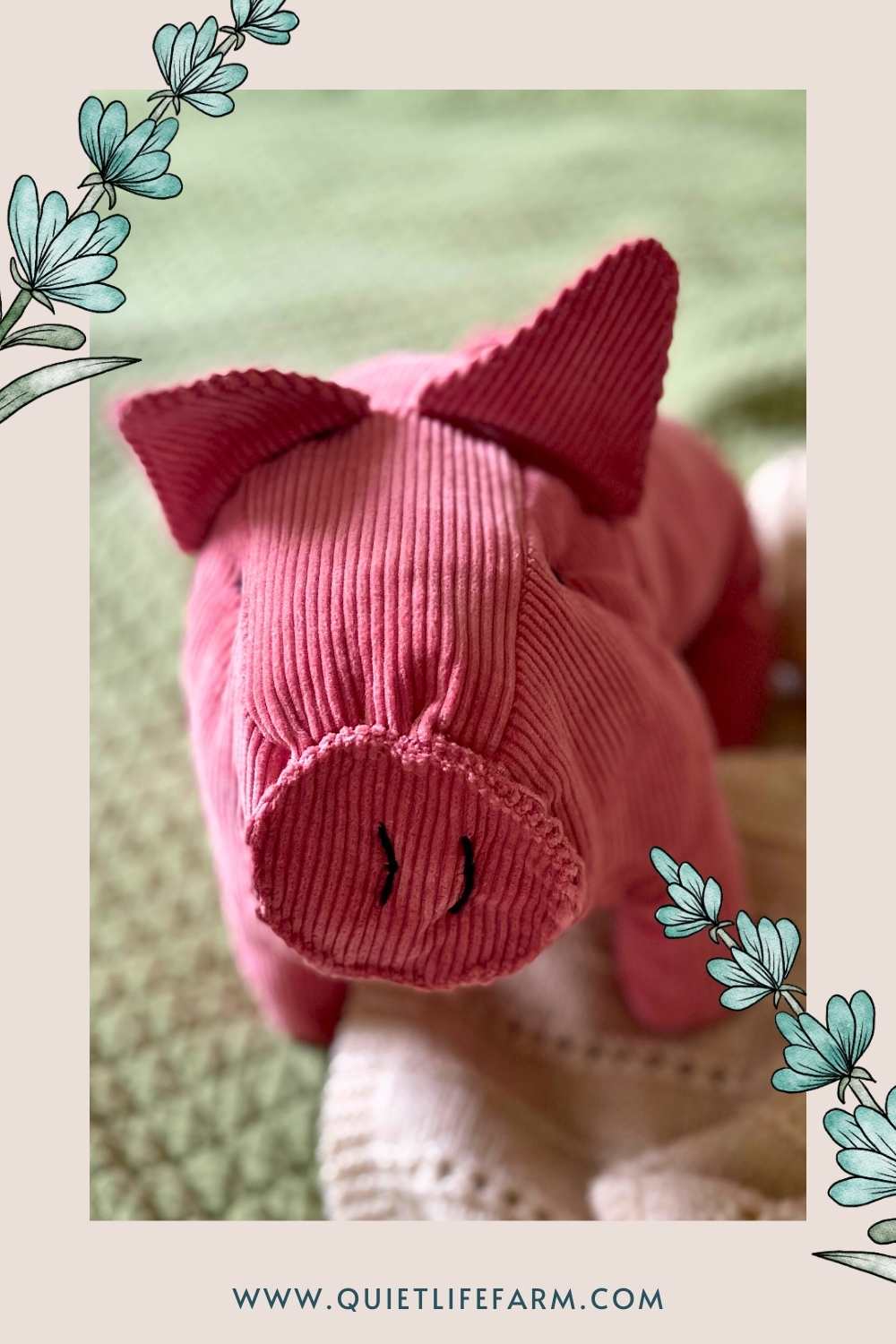 Free Pig Sewing Pattern: How to make a cute plush pig - Quiet Life Farm