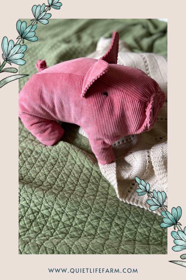 Free Pig Sewing Pattern: How to make a cute plush pig - Quiet Life Farm