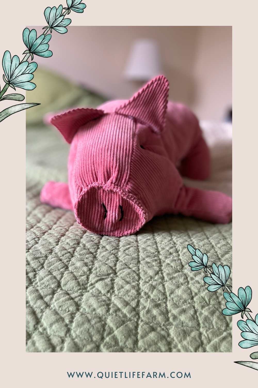 Free Pig Sewing Pattern: How to make a cute plush pig - Quiet Life Farm