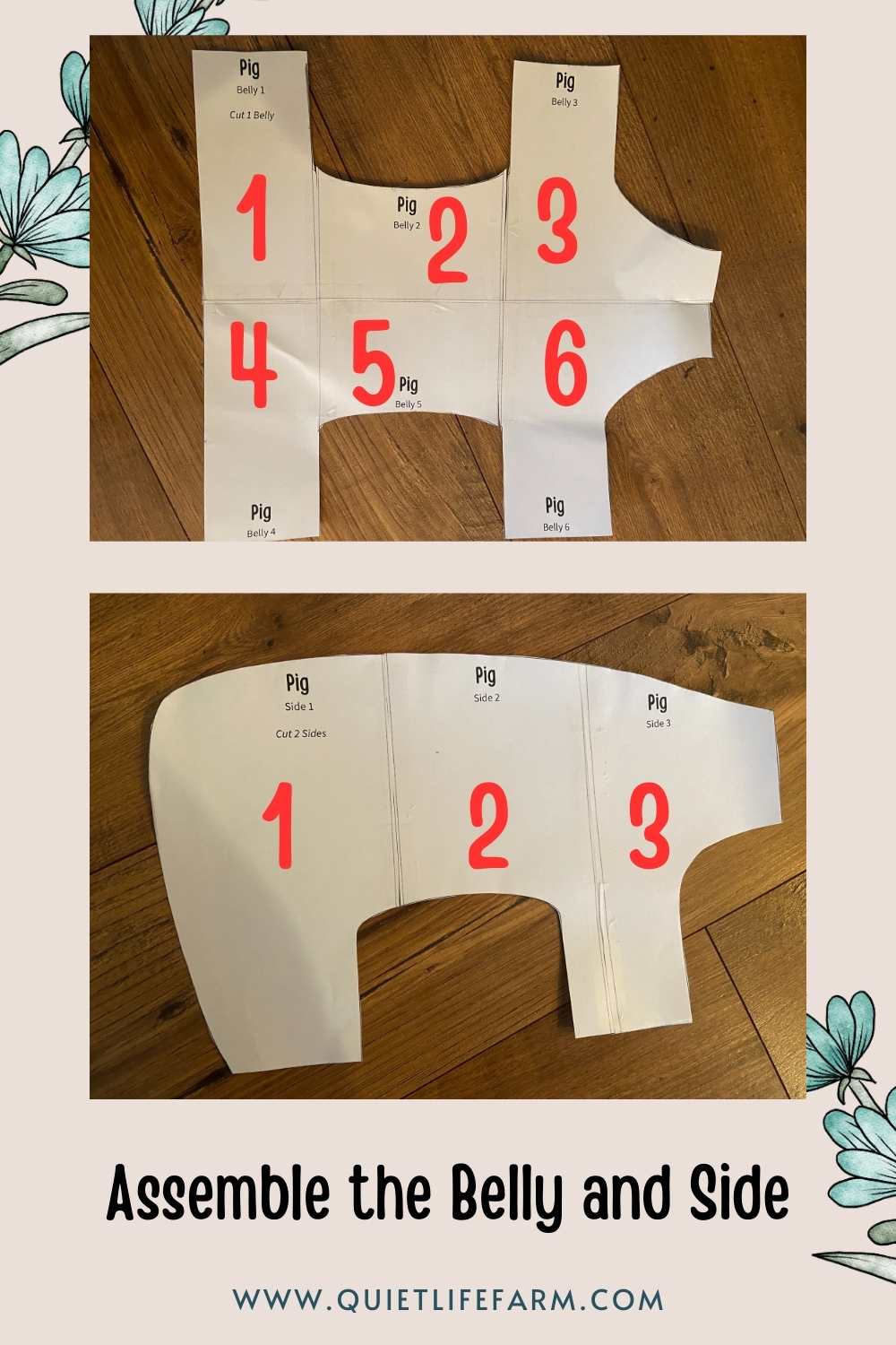 Free Pig Sewing Pattern: How to make a cute plush pig - Quiet Life Farm