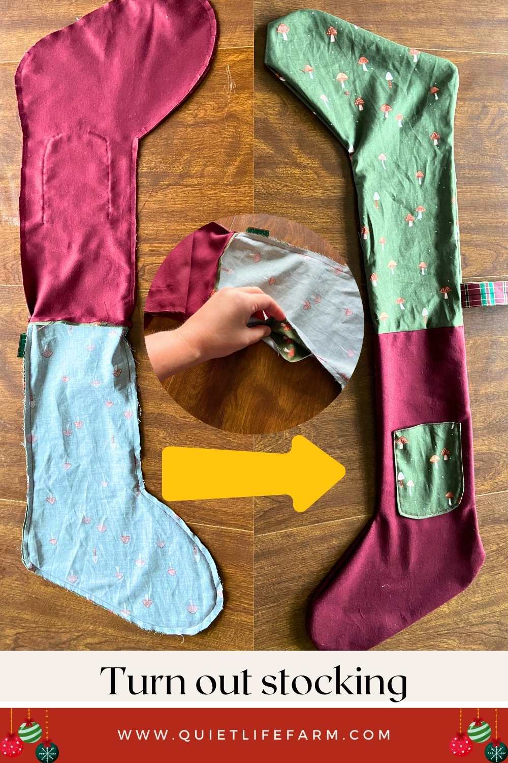 Free Easy Christmas Stocking Sewing Pattern and Tutorial - Quiet Life Farm