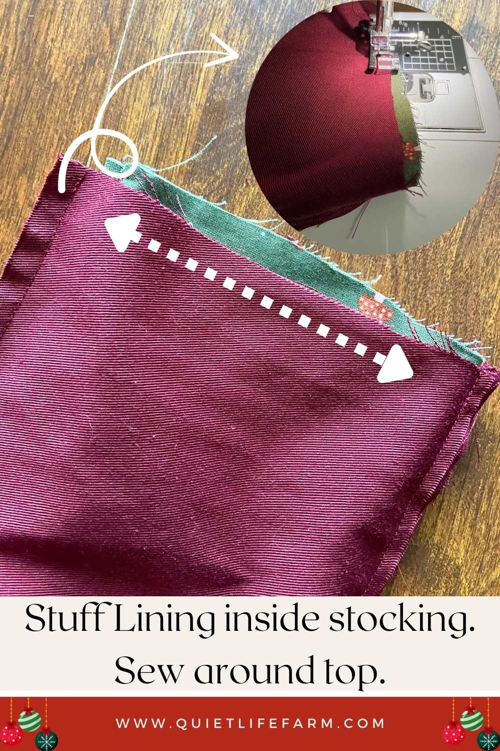 Free Easy Christmas Stocking Sewing Pattern and Tutorial - Quiet Life Farm