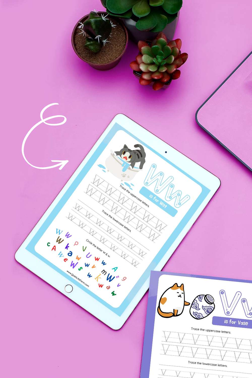 Free Cat Alphabet Tracing Practice and Flashcard Printable - Quiet Life ...