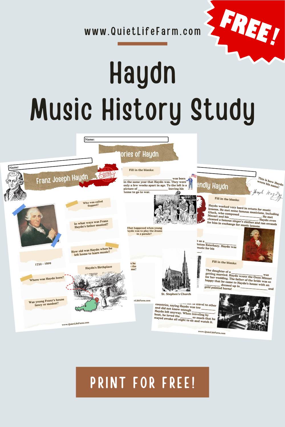 Haydn: A Music History Study - Quiet Life Farm