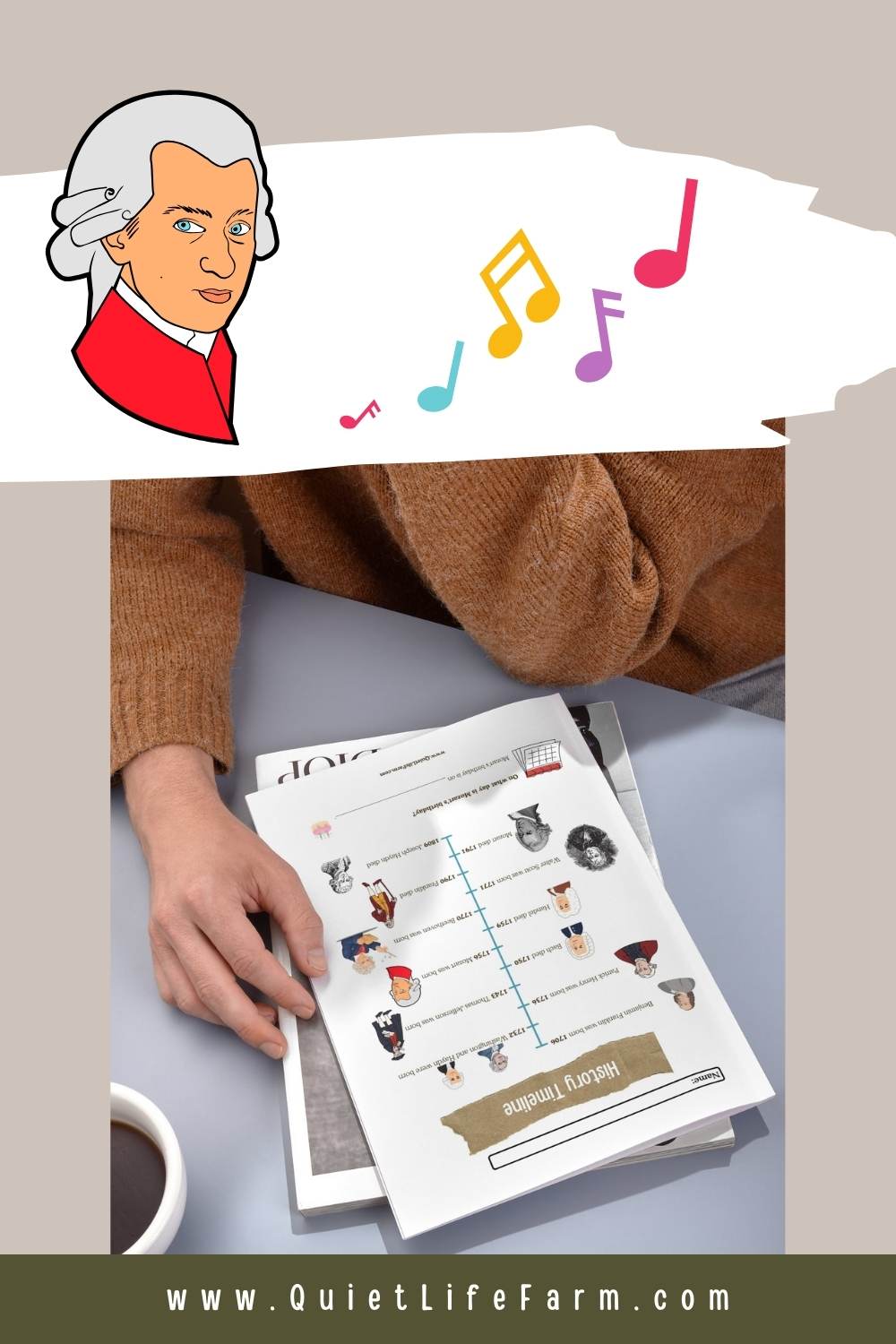 Mozart: Music History Worksheets - Quiet Life Farm