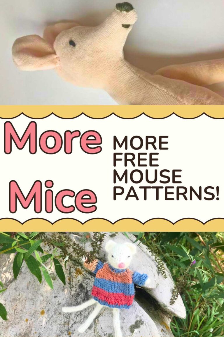 FREE PDF Sewing Pattern for 5" tall Mouse With Clothes - Quiet Life Farm