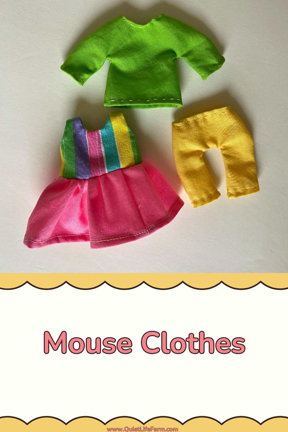 FREE PDF Sewing Pattern for 5" tall Mouse With Clothes - Quiet Life Farm