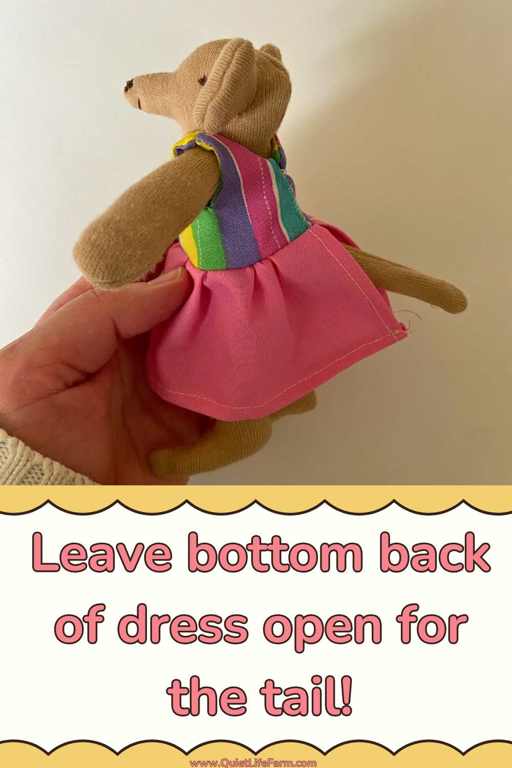 FREE PDF Sewing Pattern for 5" tall Mouse With Clothes - Quiet Life Farm