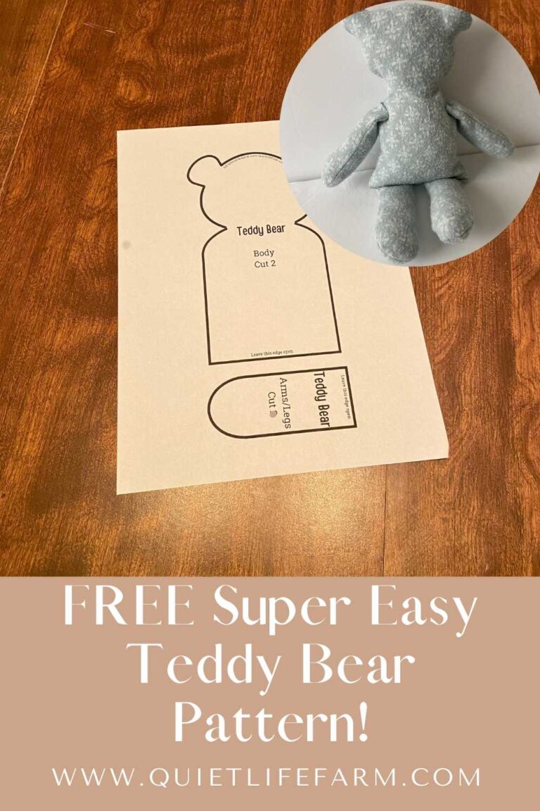 The Easiest Free Teddy Bear Sewing Pattern - Quiet Life Farm