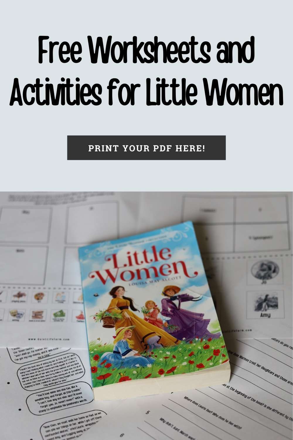 Free Little Women Worksheets Activities Louisa May Alcott - Quiet Life Farm
