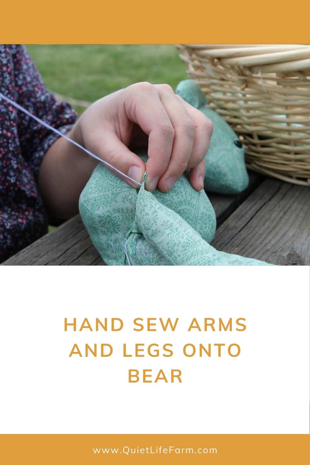 Free Printable Teddy Bear Sewing Pattern with tutorial - Quiet Life Farm