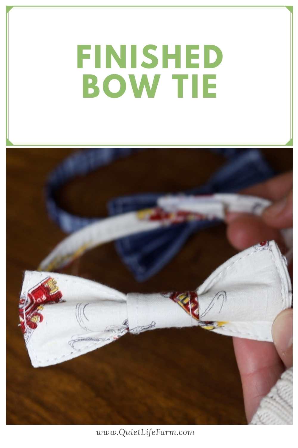 How To Make A Bow Tie: FREE Printable Pattern - Quiet Life Farm