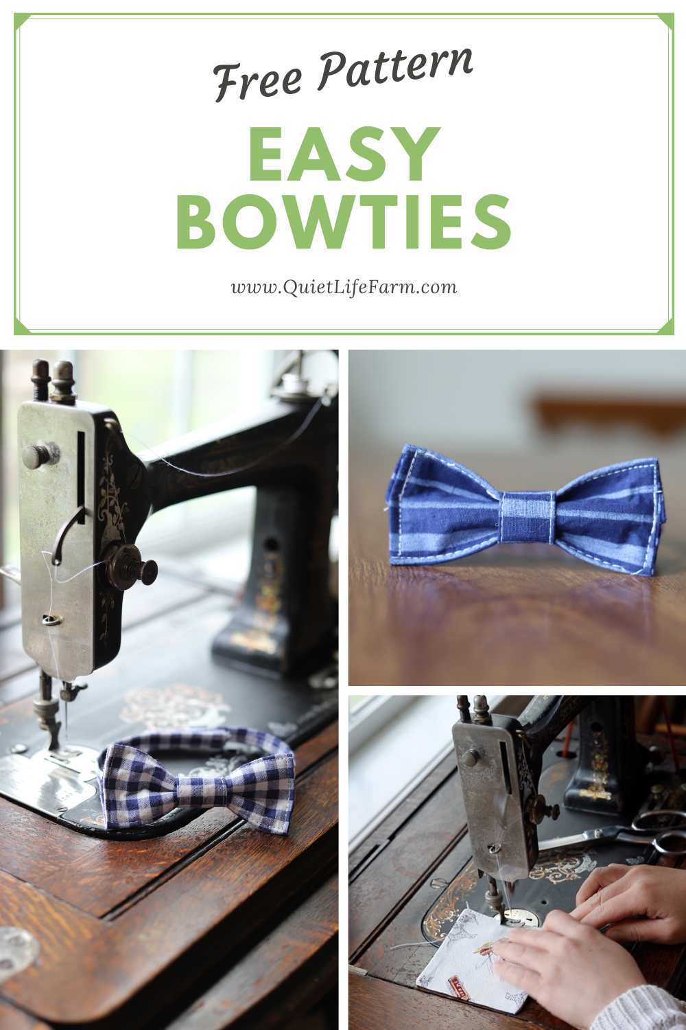 How To Make A Bow Tie: FREE Printable Pattern - Quiet Life Farm